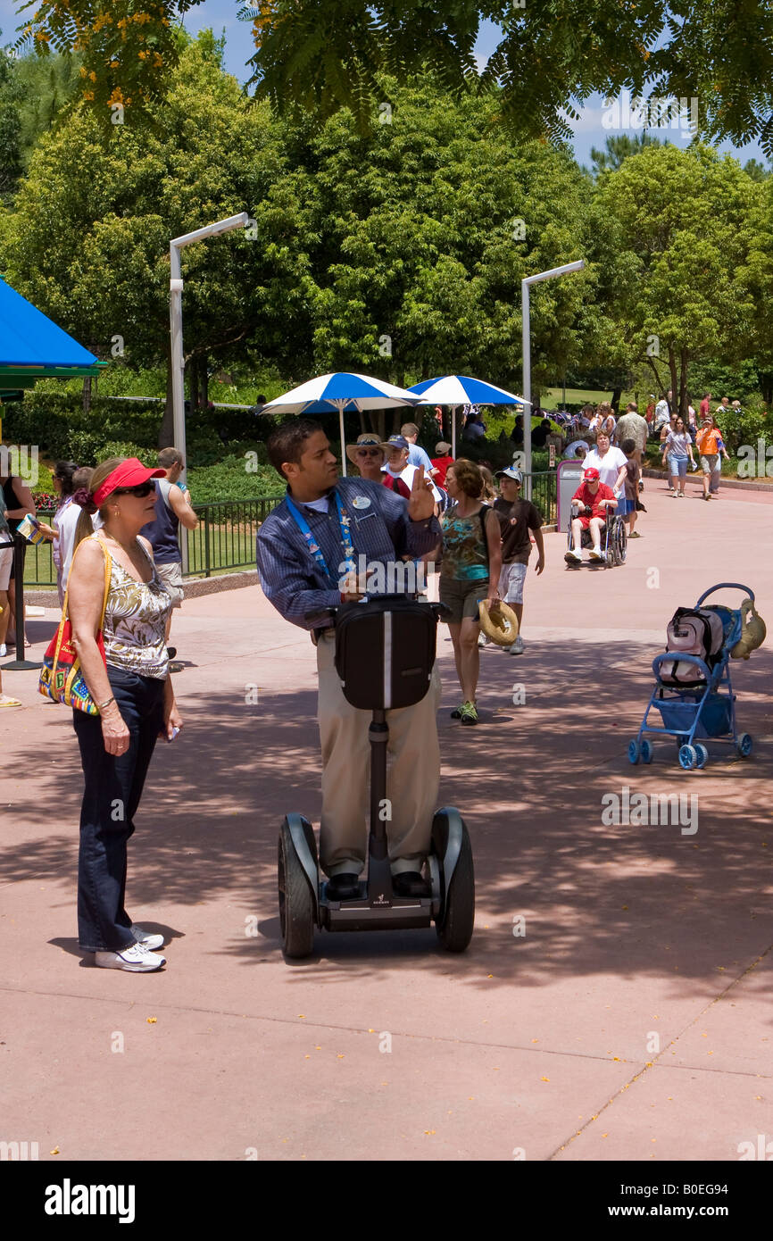 Park Employee on a Segway Personal Transport at Disney's Epcot in ...
