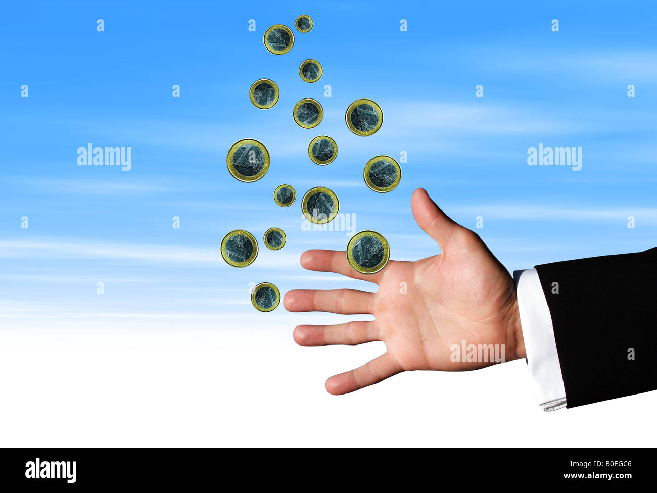 Shower of coins hi-res stock photography and images - Alamy