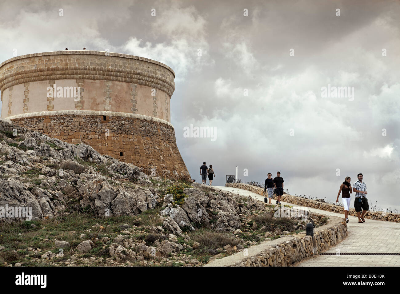 Spain Menorca Fornells Defense Tower Stock Photo - Alamy