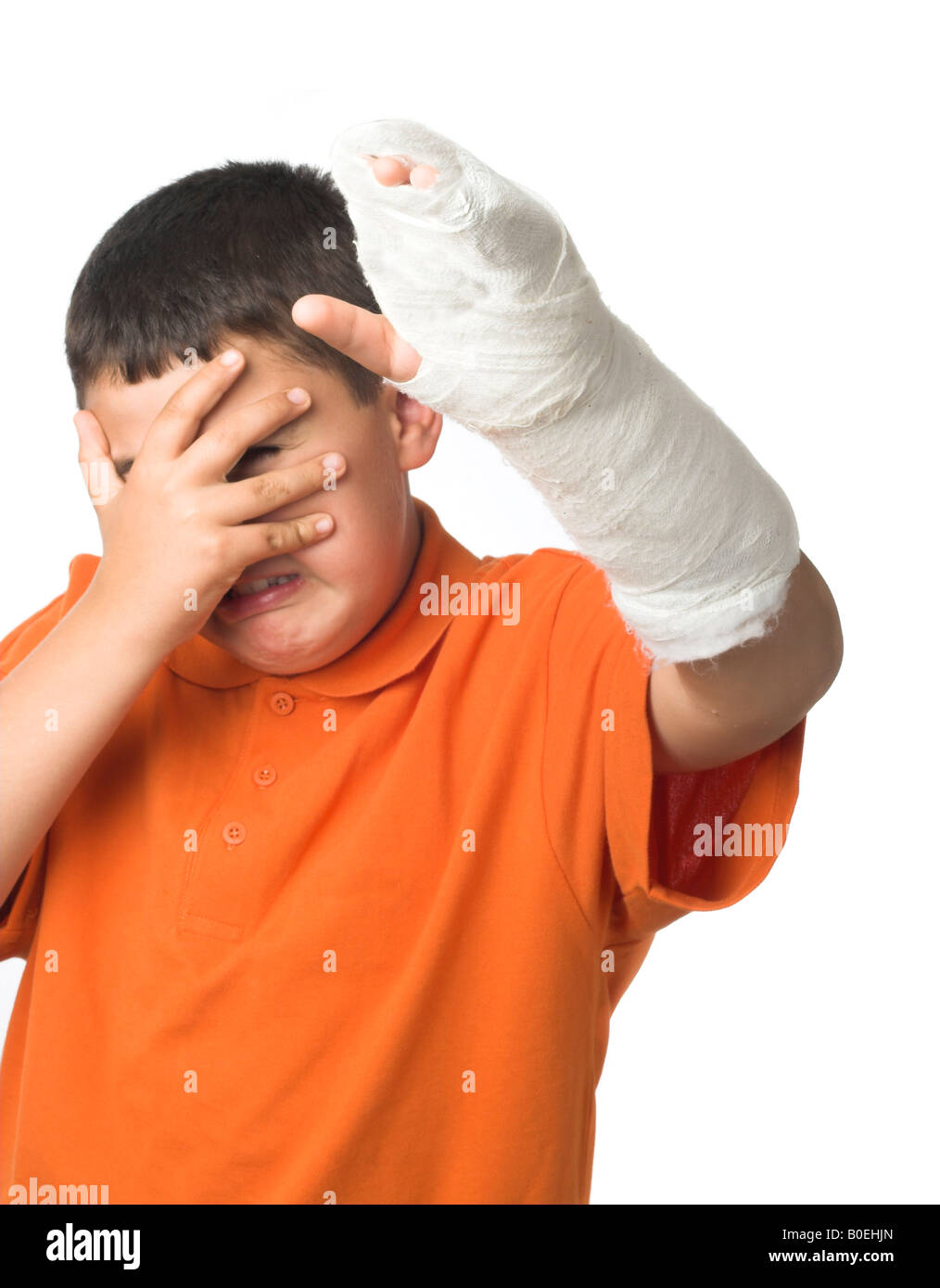 young boy with a broken bone Stock Photo - Alamy
