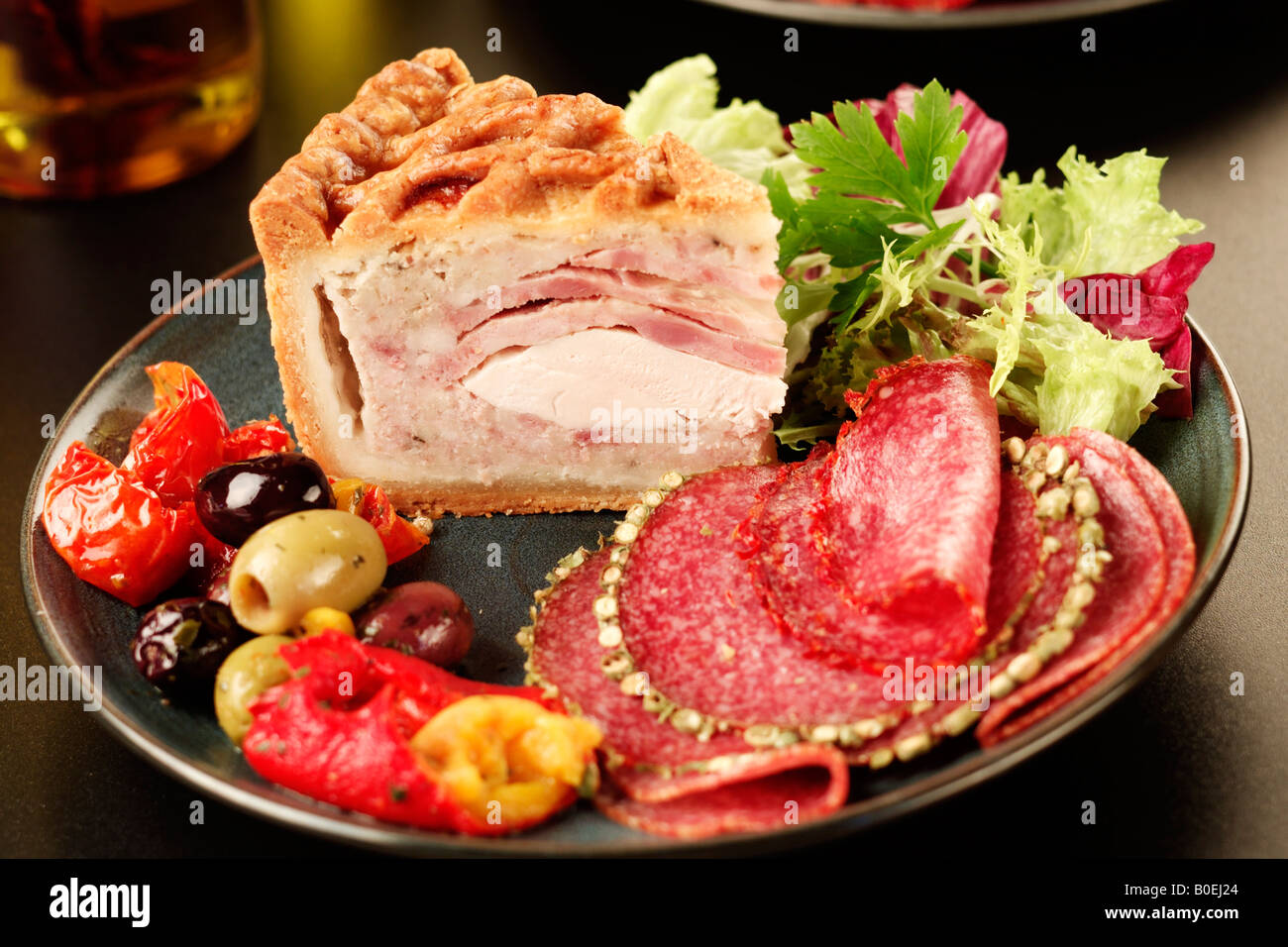MEAT PIE WITH DELI MEATS AND VEGETABLES Stock Photo - Alamy