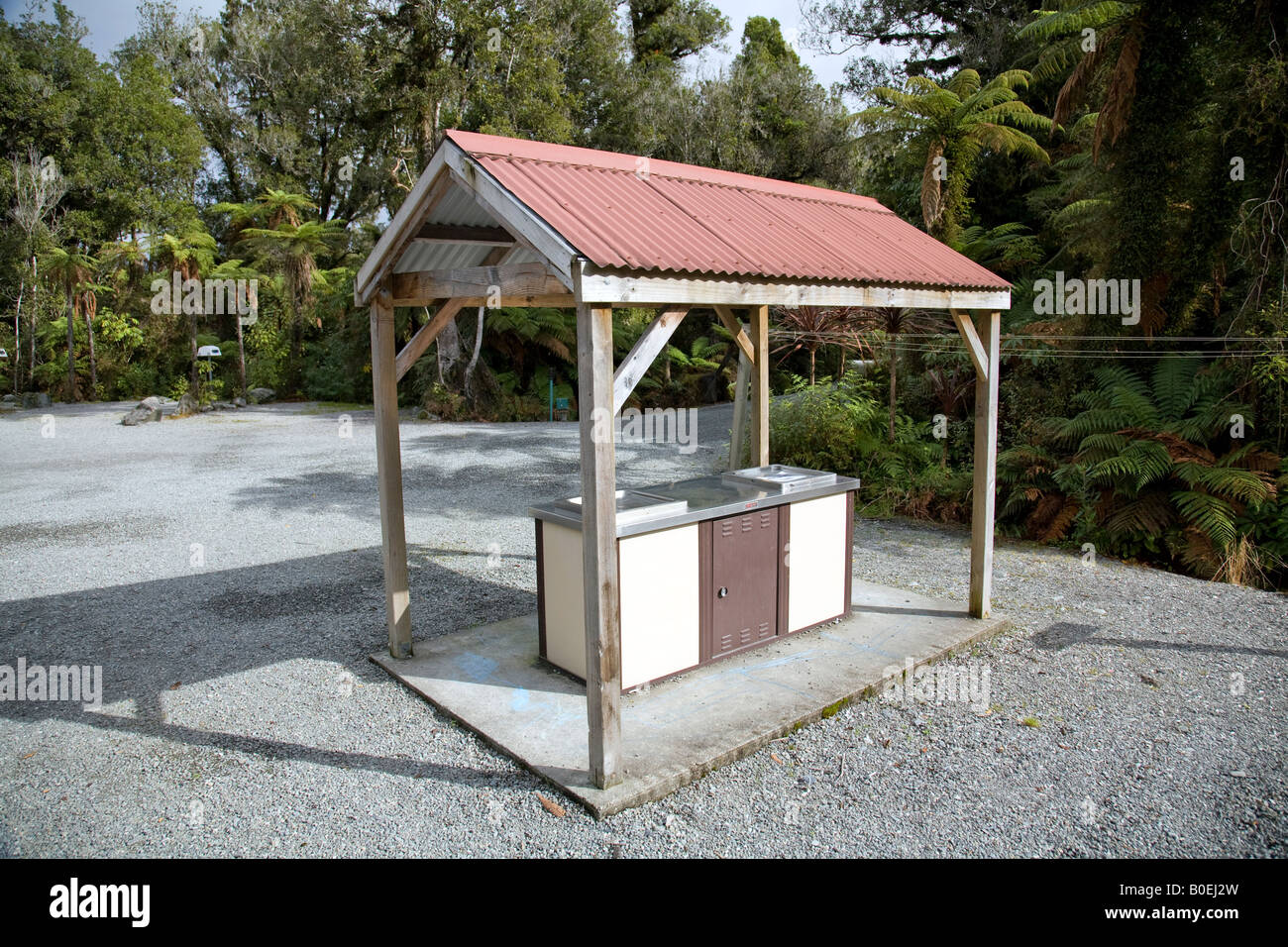outdoor barbeque at a camp site in franz joseph,new zealand Stock Photo ...