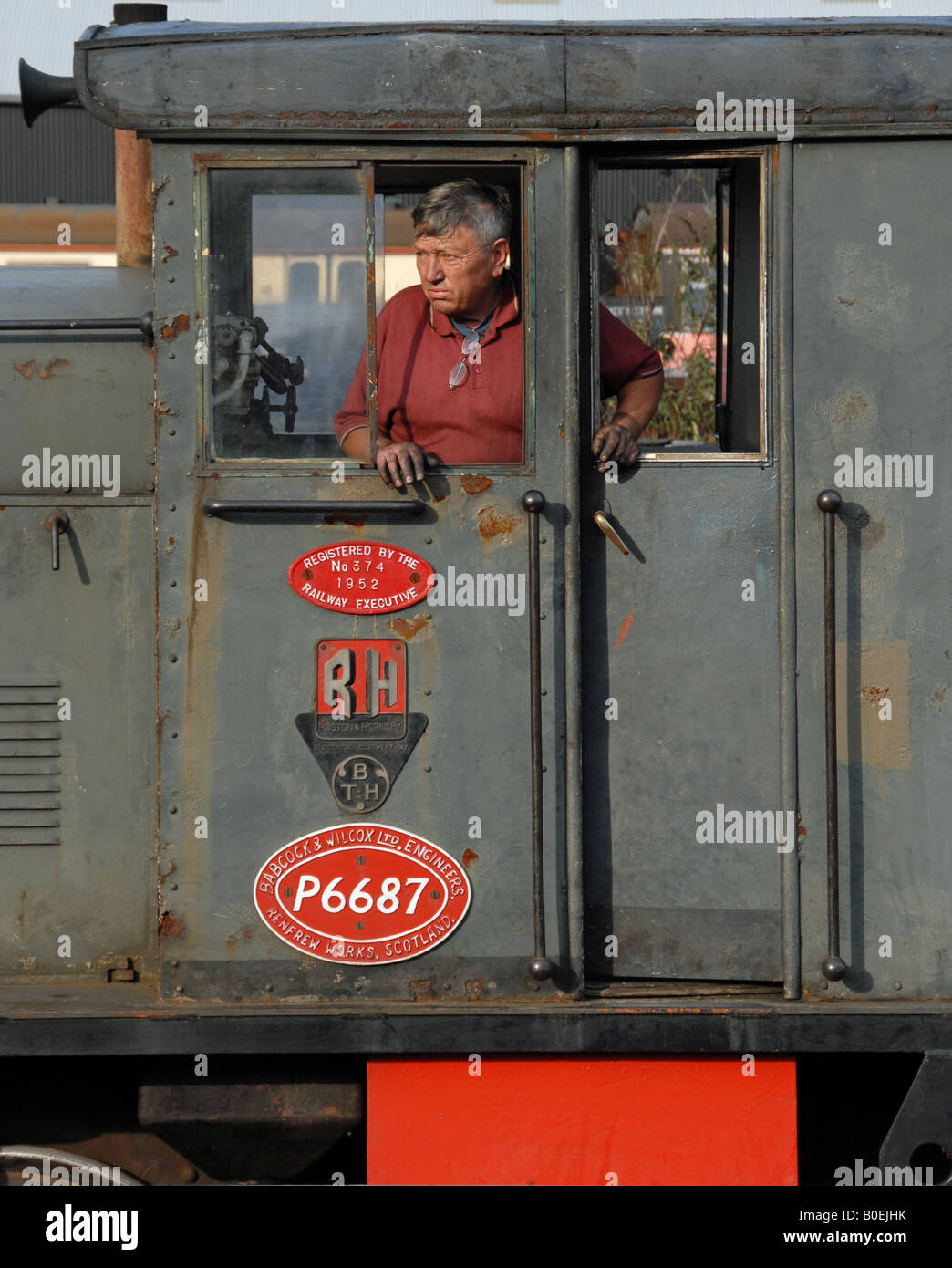 4w Diesel Electric locomotive driver Stock Photo - Alamy