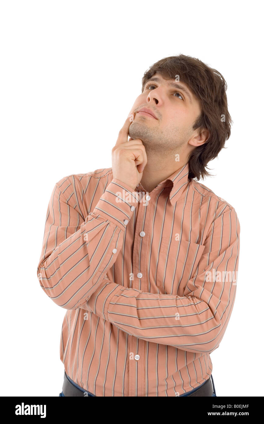 Young man looks upward Stock Photo - Alamy