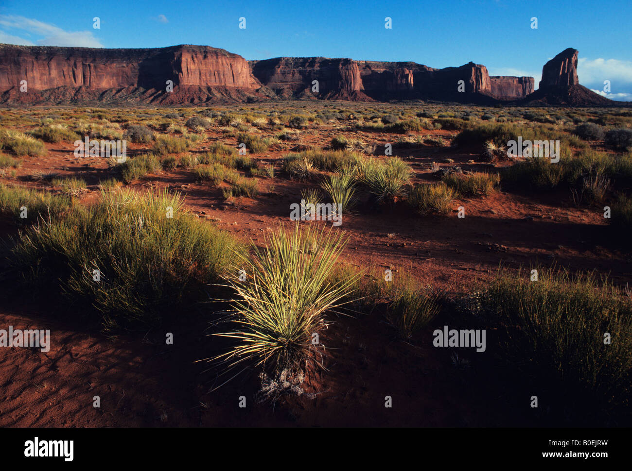 The red sand and rock monoliths of Monument Valley, Utah USA Stock ...
