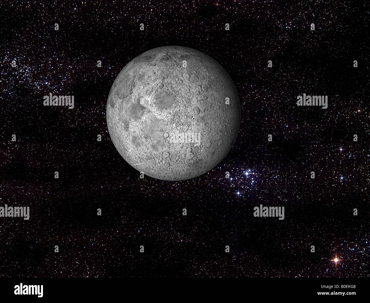 Created this digital moon on my computer with a star background Stock ...