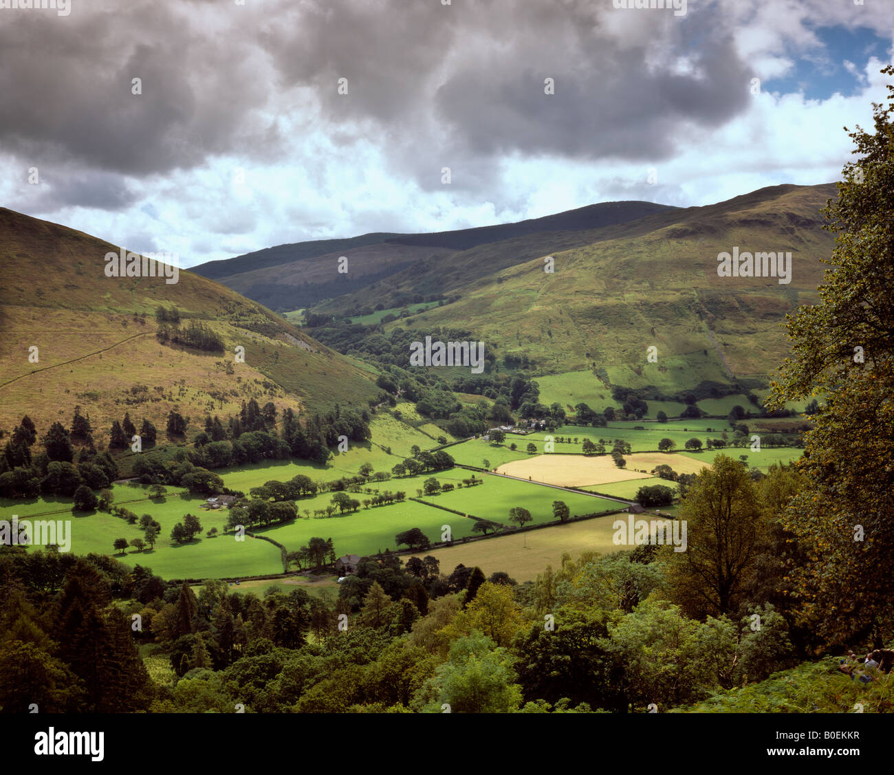 View to Corris Uchaf from Cadair Idris. Snowdonia National Park. Wales ...