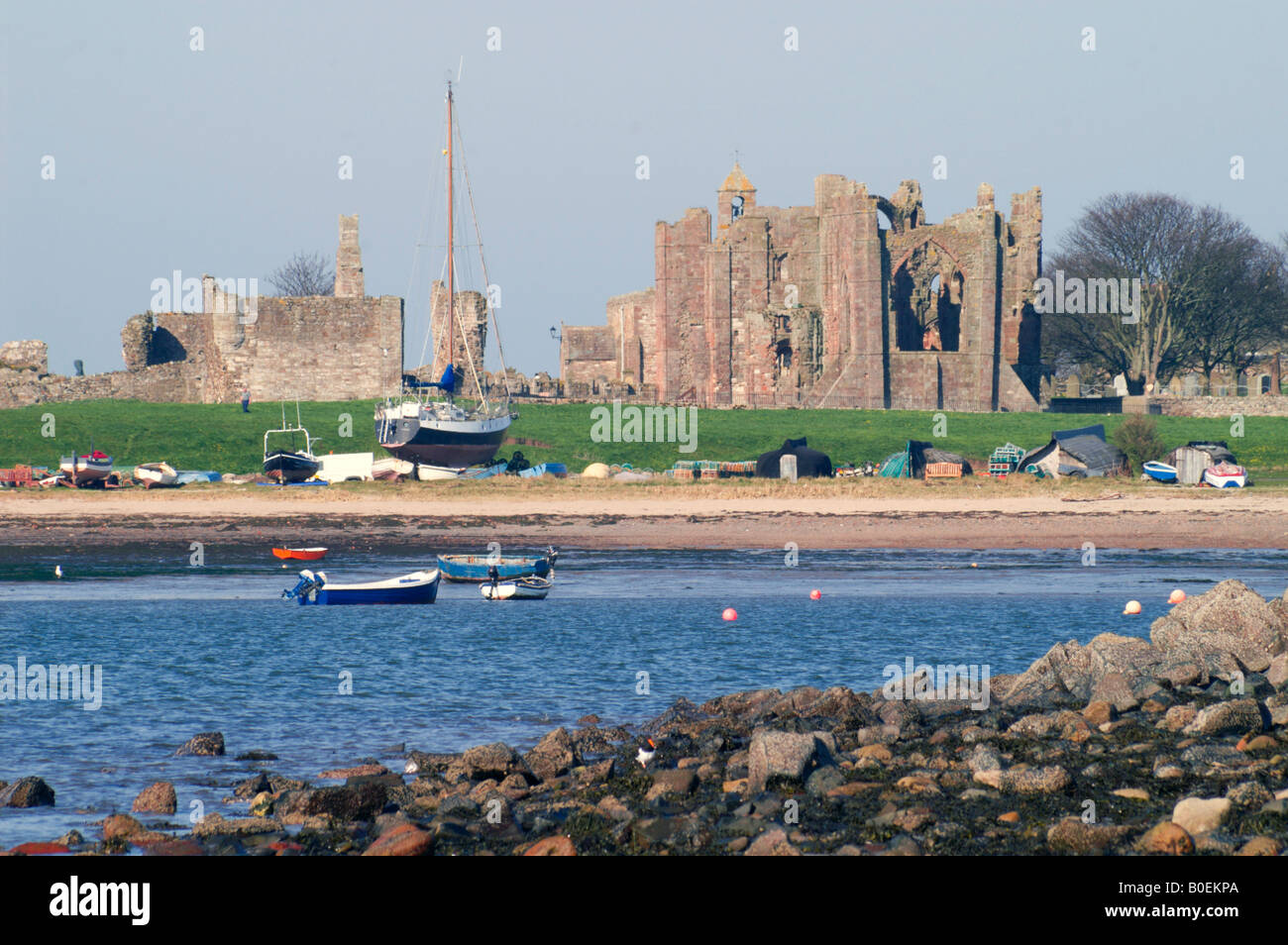 The Priory on Lindisfarne (Holy Island), Northumberland Stock Photo - Alamy