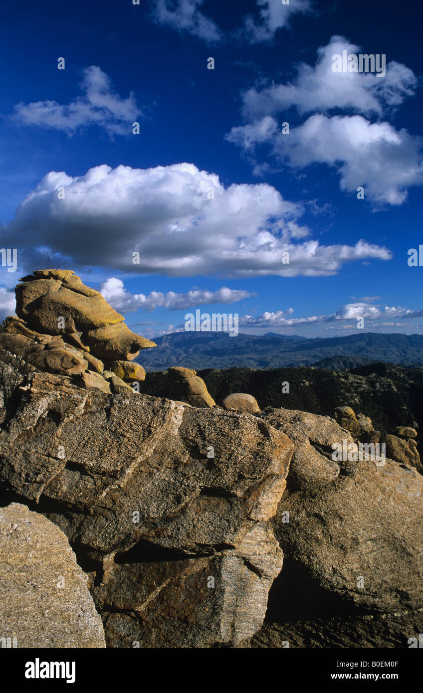 A head shaped rock formation against a dramatic sky from Mount Lemmon ...