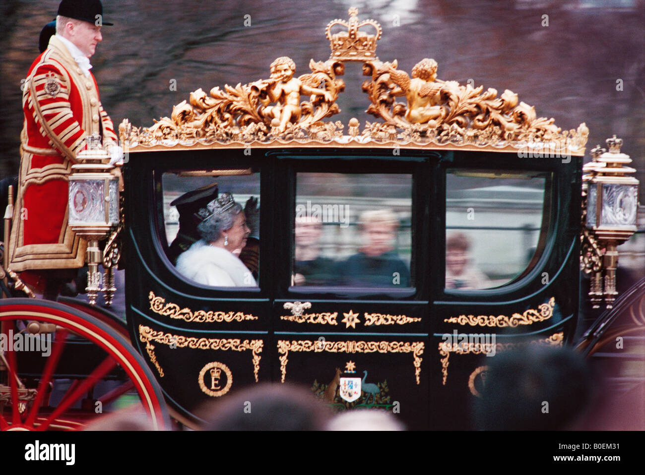 Photo of Queen Elizabeth II riding in carriage Stock Photo - Alamy