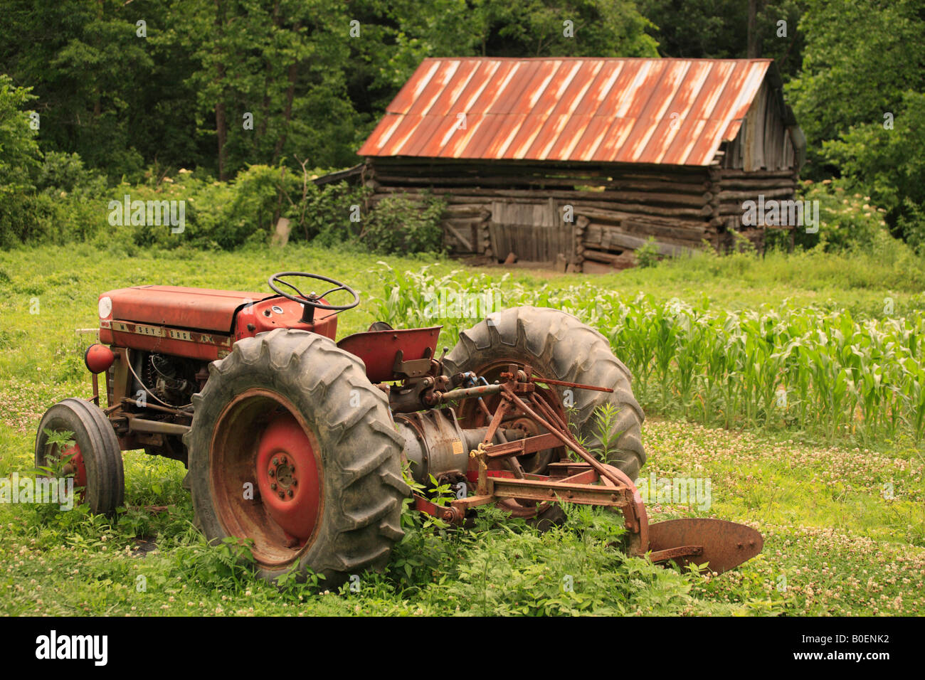Log Barn Tractor High Resolution Stock Photography and Images - Alamy