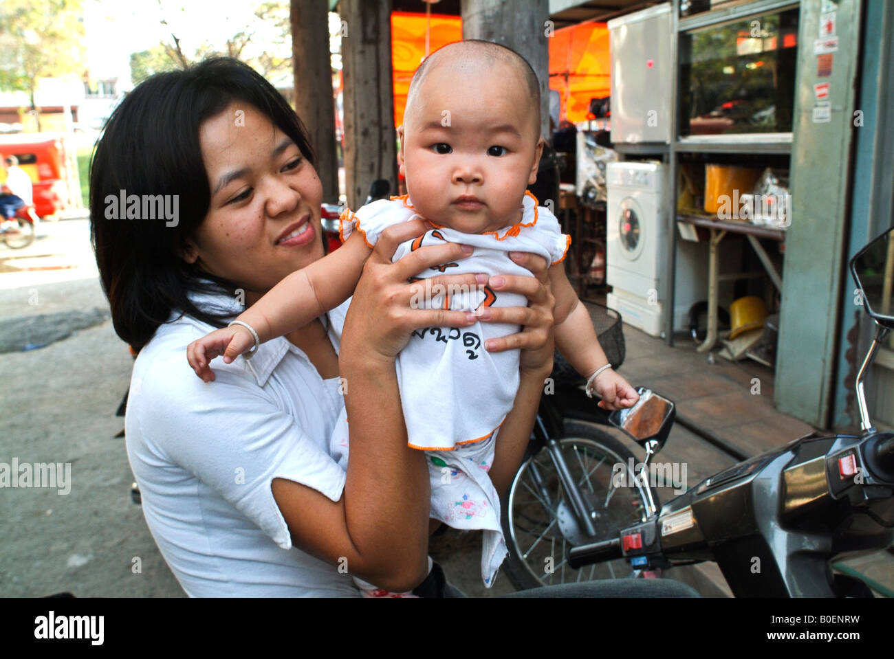 Mother and baby, Chiang Mai, Thailand Stock Photo - Alamy