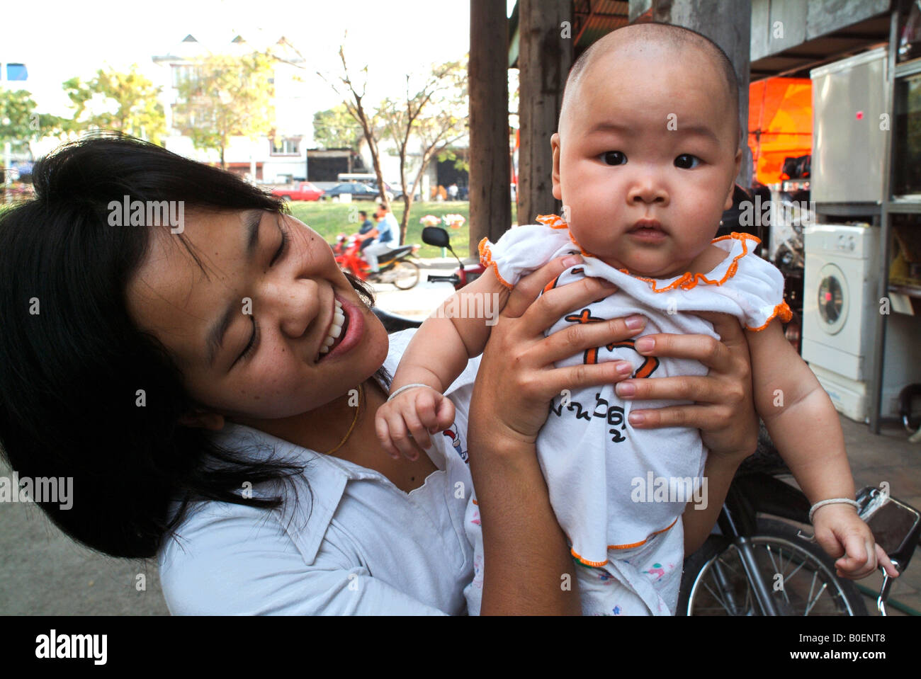 Mother and baby, Chiang Mai, Thailand Stock Photo - Alamy