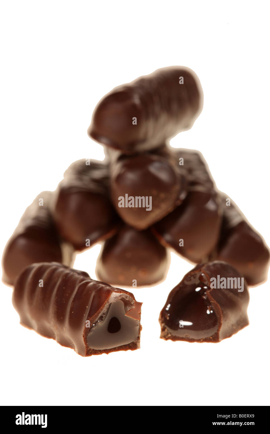 Sweets Chocolate sticks filled with sweet syrup Stock Photo - Alamy