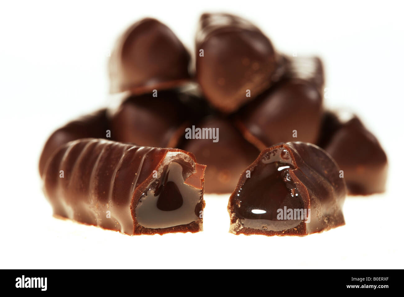 Sweets Chocolate sticks filled with sweet syrup Stock Photo - Alamy