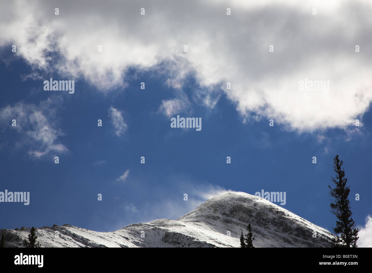 Strong wind in snow mountains of Canada Stock Photo - Alamy