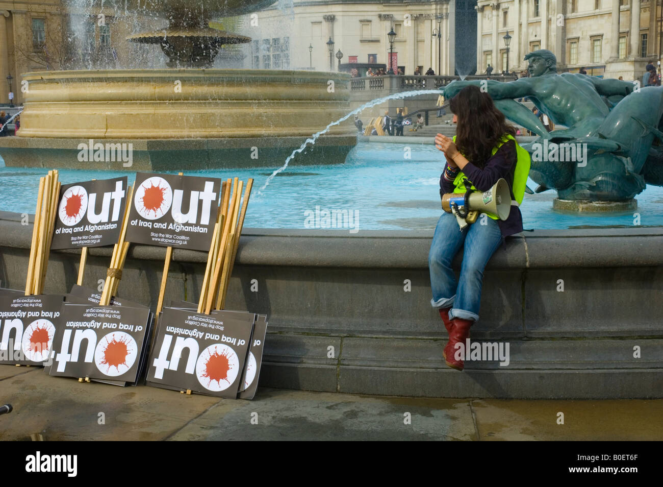 Before a peace rally at Trafalgar Square in London UK Stock Photo - Alamy