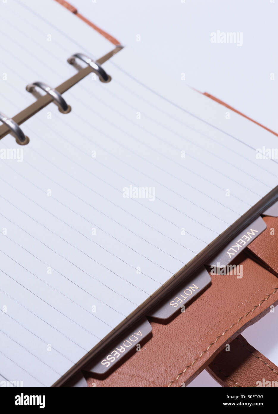 Open Personal Organizer Stock Photo - Alamy