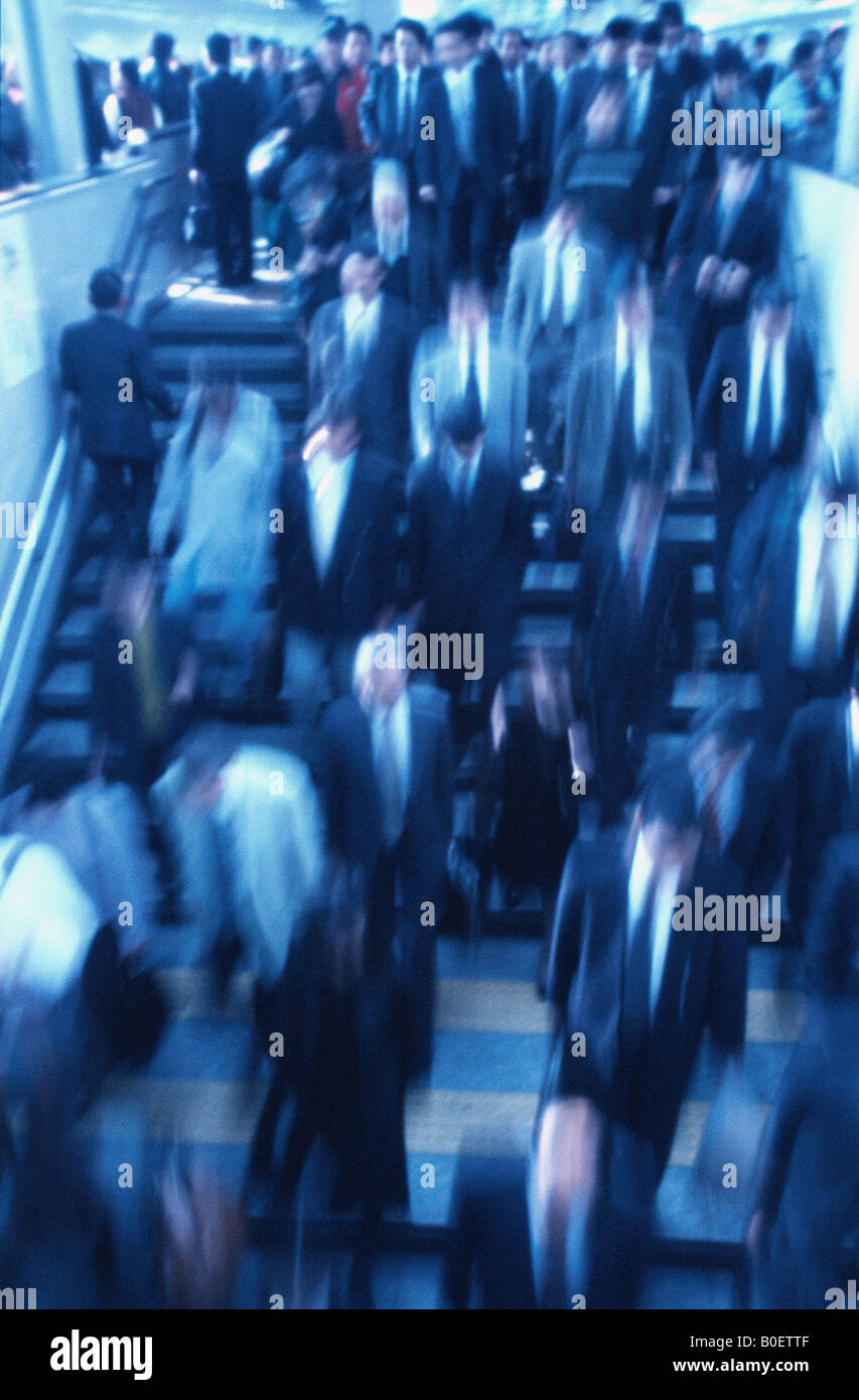 Crowd Of Commuters Stock Photo - Alamy