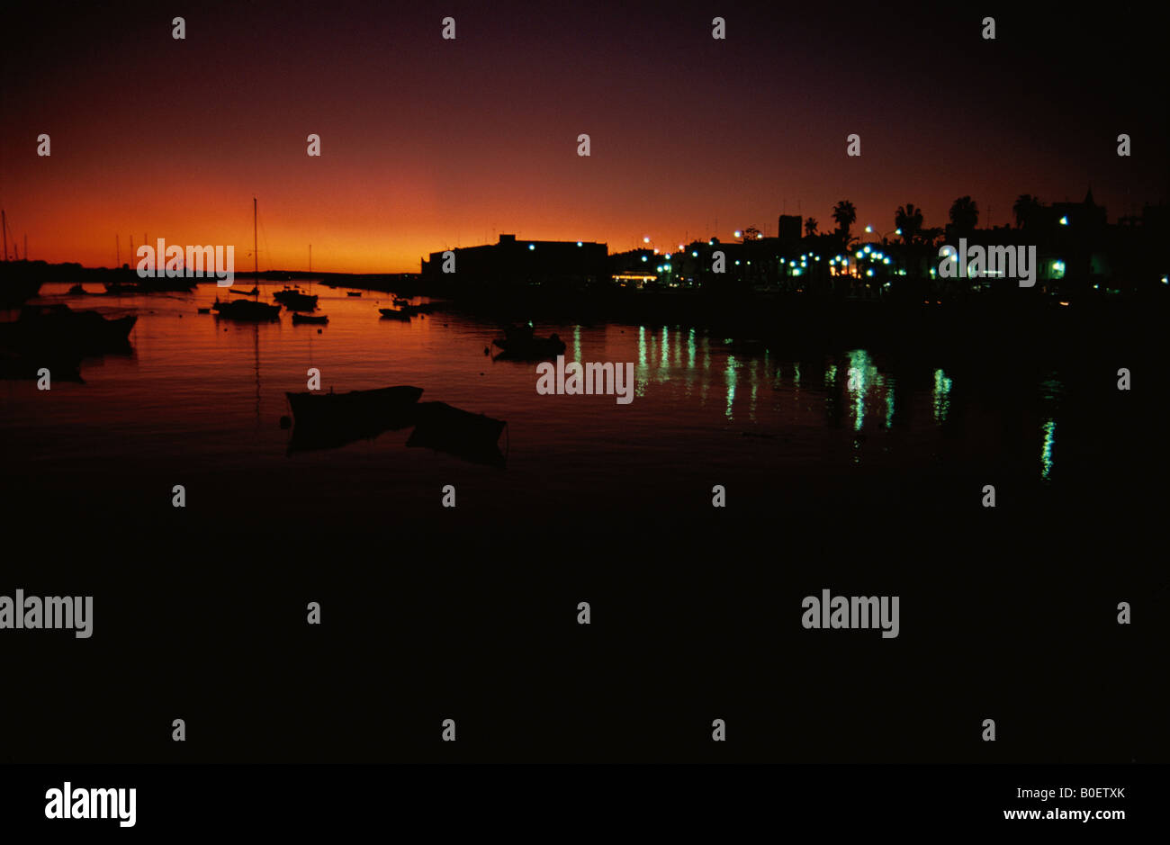 Harbor At Night Stock Photo - Alamy