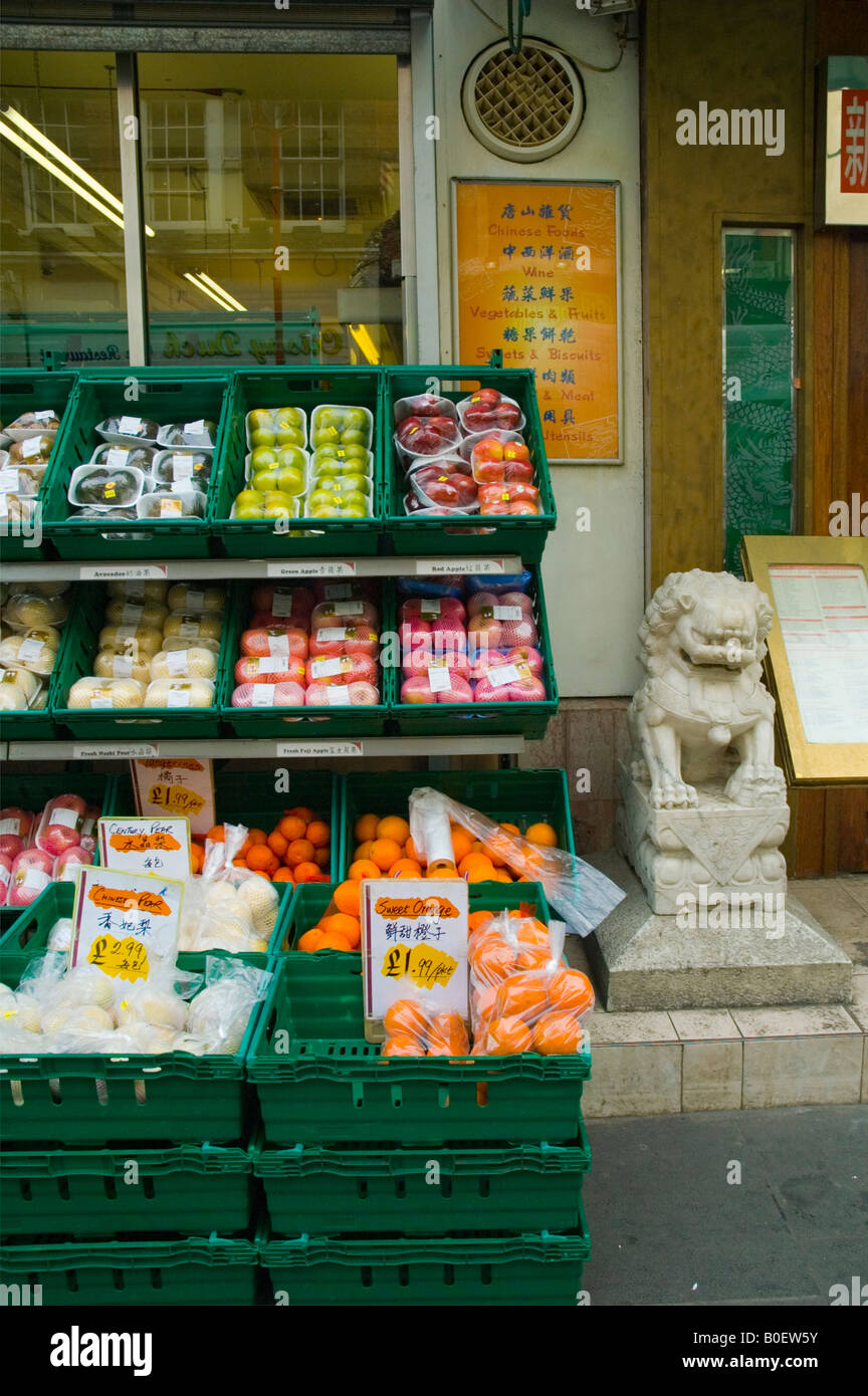 Outside a grocery store in Chinatown London UK Stock Photo - Alamy