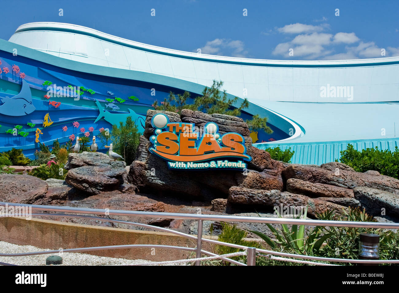 The Seas with Nemo Attraction Sign at Walt Disney's Epcot Theme Park in ...