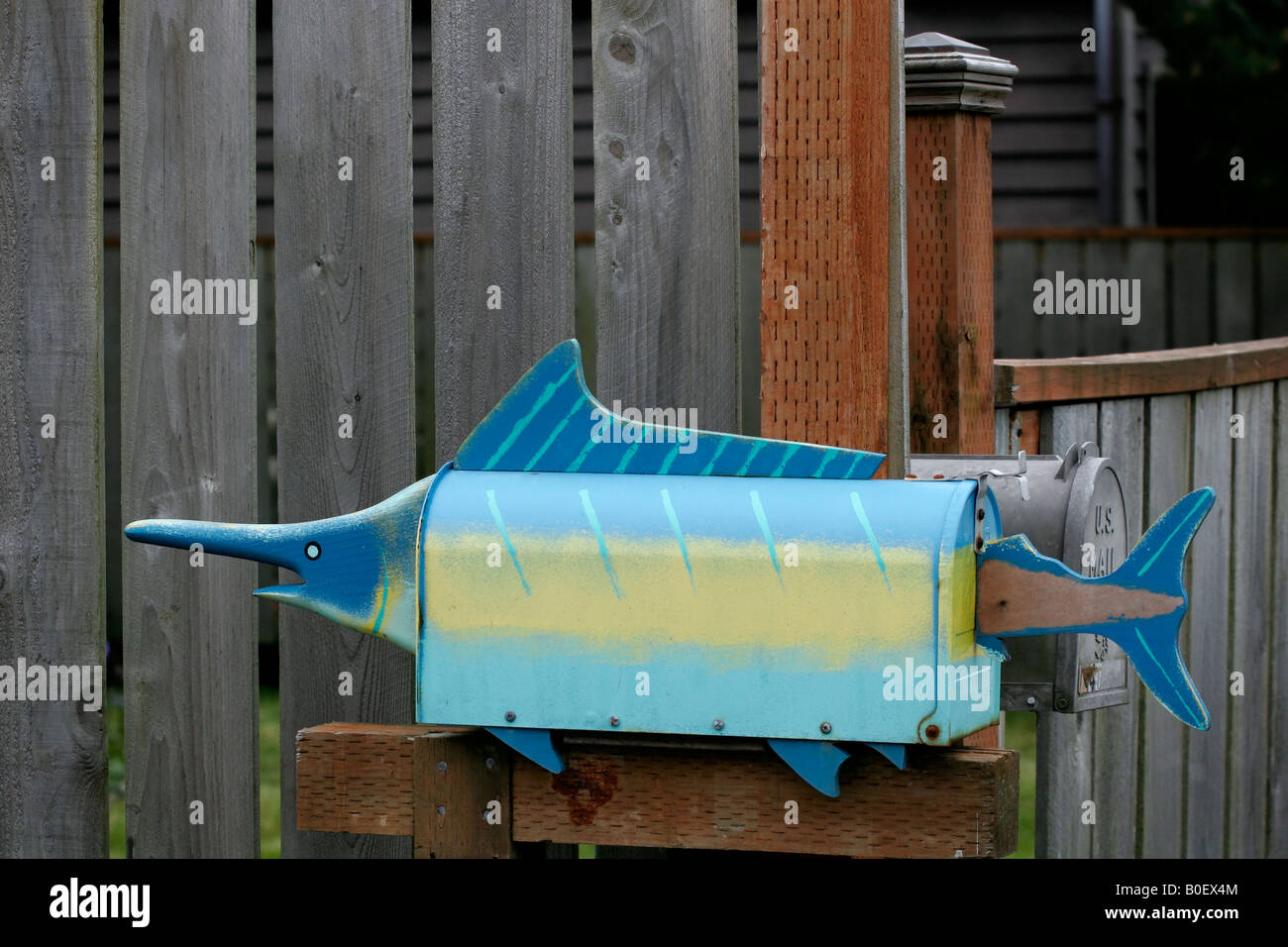 Fancifully painted mailbox on the Oregon coast Stock Photo - Alamy