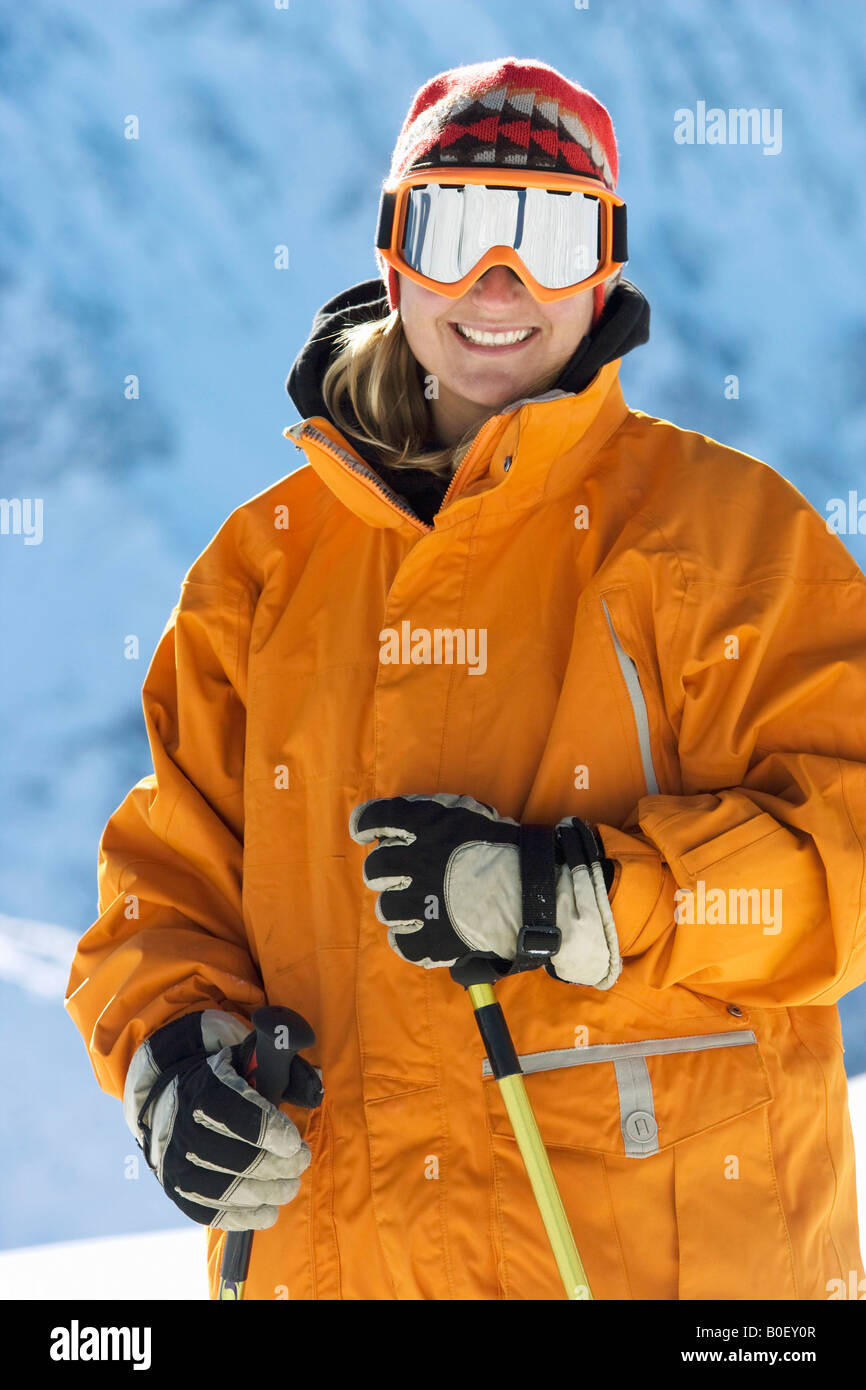 Portrait of woman in mountains Stock Photo - Alamy