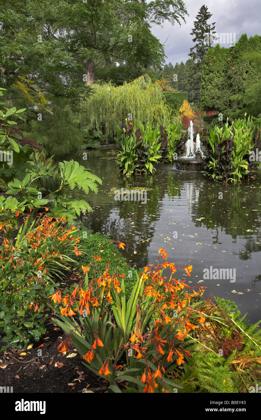 Small garden pond fountain flowers hi-res stock photography and images ...