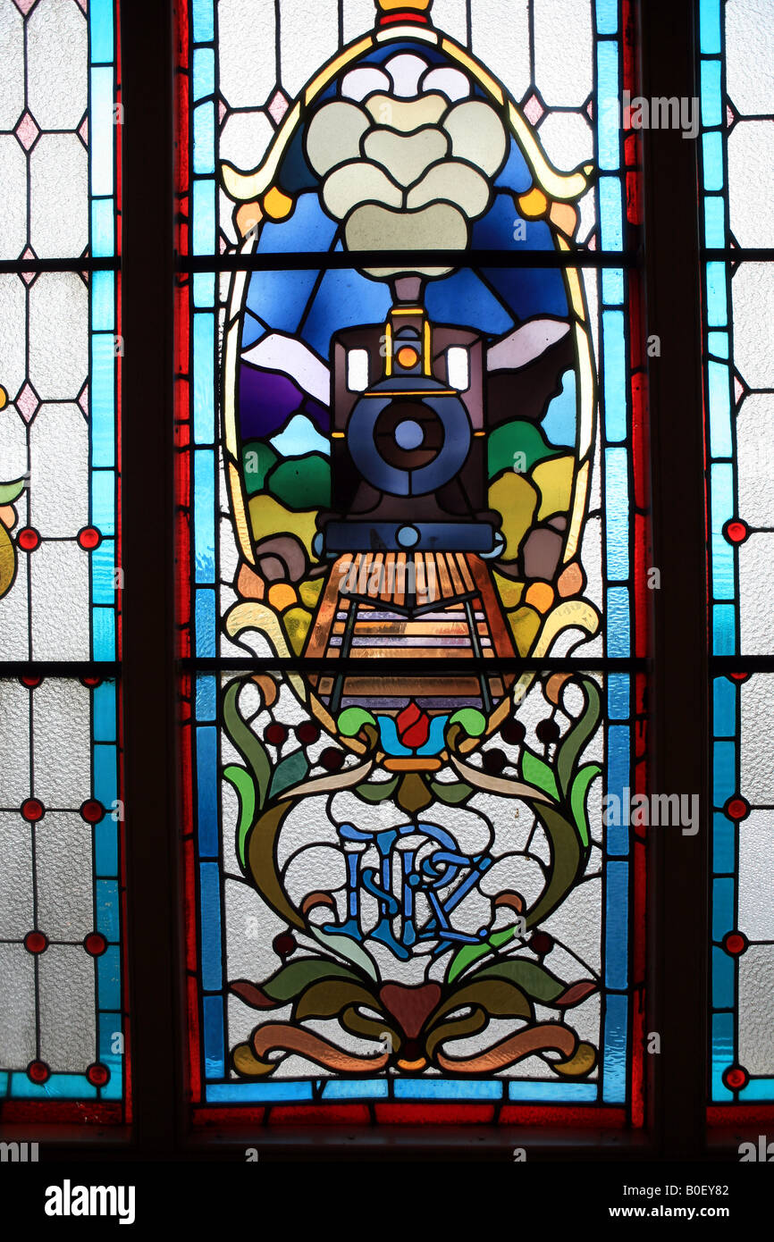 Train on stained glass window hi-res stock photography and images - Alamy