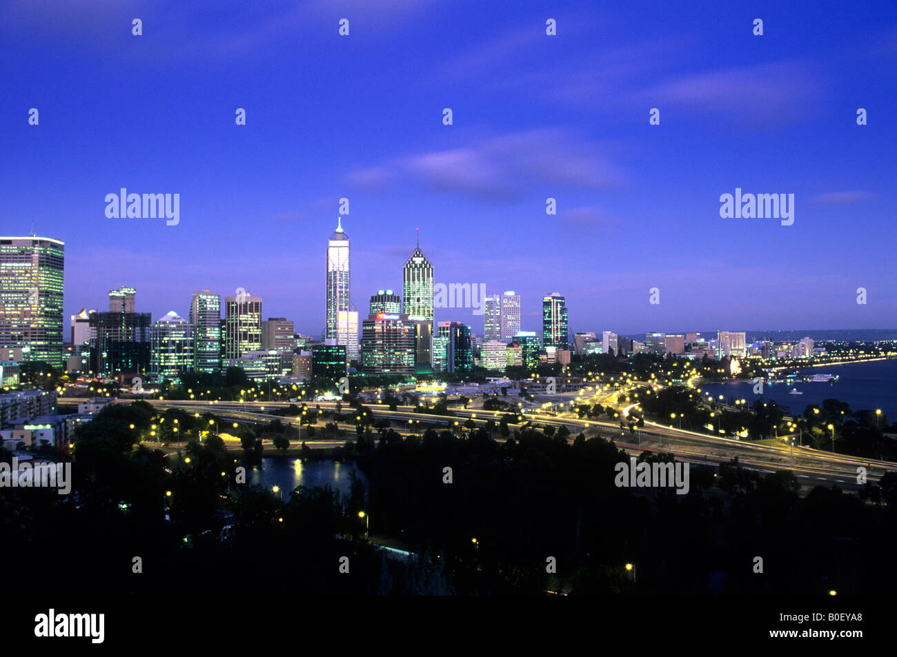 Perth, Western Australia at dusk Stock Photo - Alamy