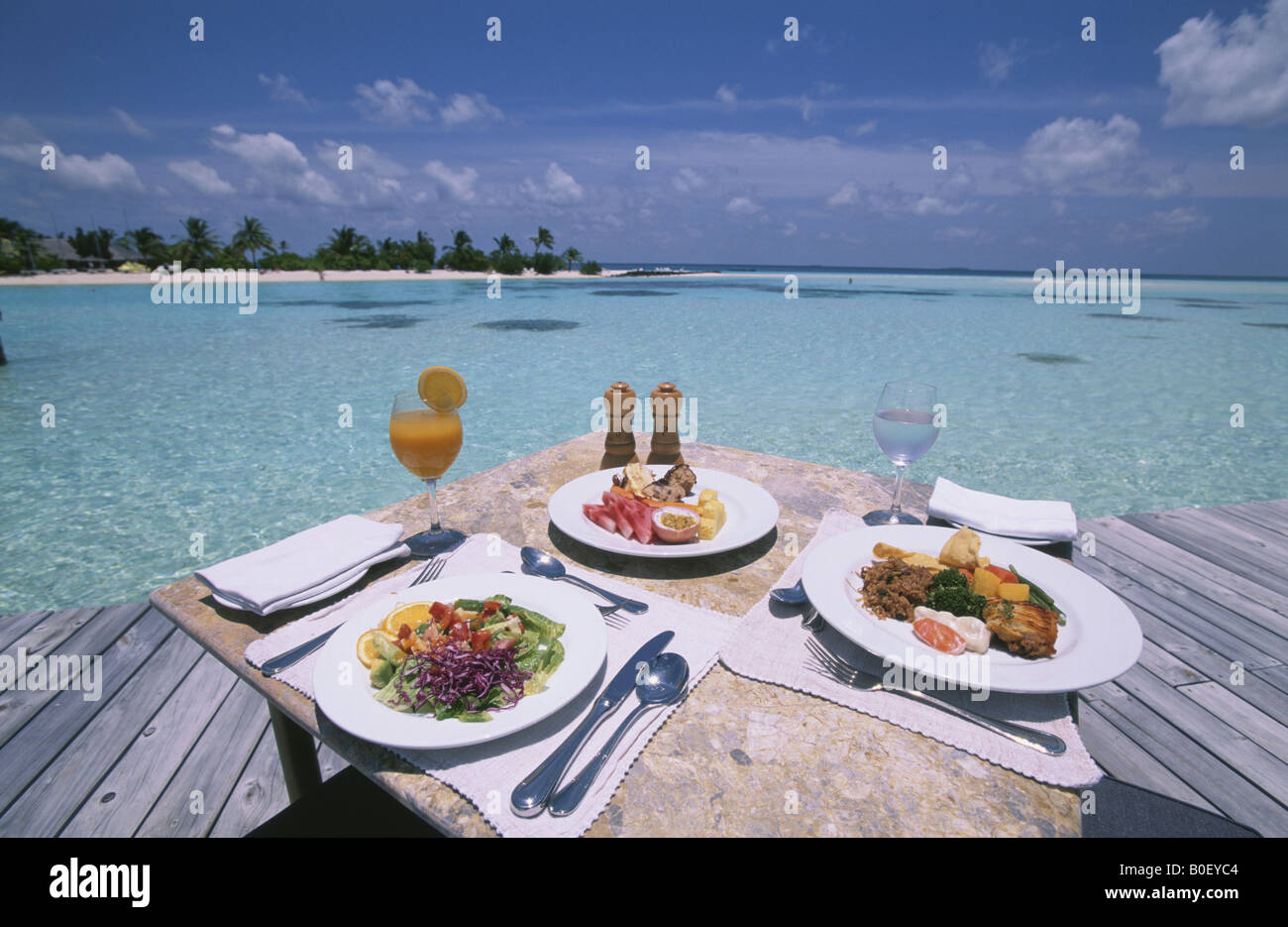 The Lunch Plate Of A Floating Restaurant Stock Photo - Alamy