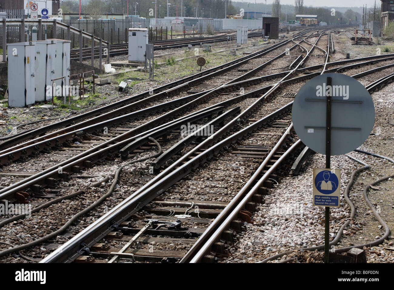 Rail tracks junction point hi-res stock photography and images - Alamy