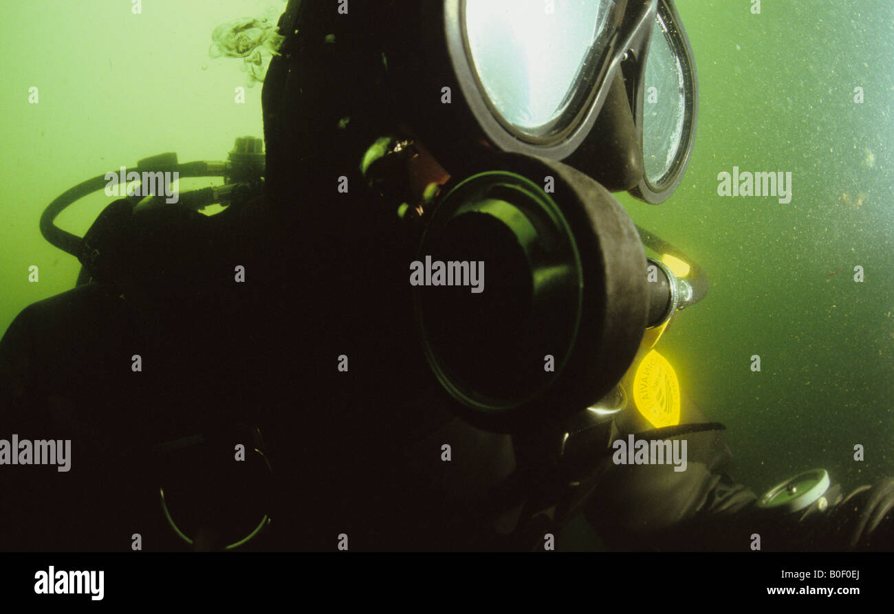 Diver under water, Sweden Stock Photo - Alamy