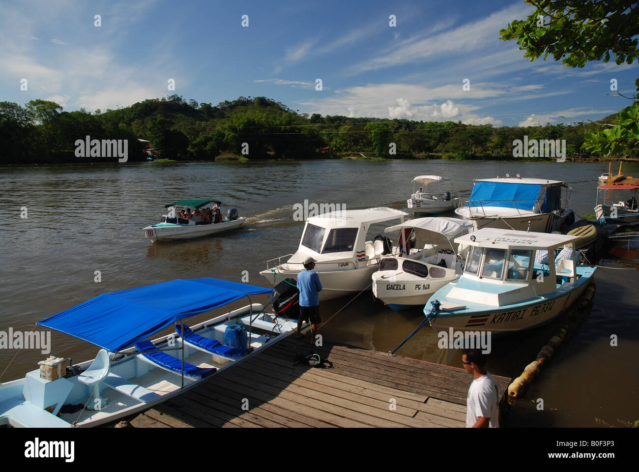 Boats on Rio Sierpe river, Osa Peninsula, Costa Rica Stock Photo - Alamy