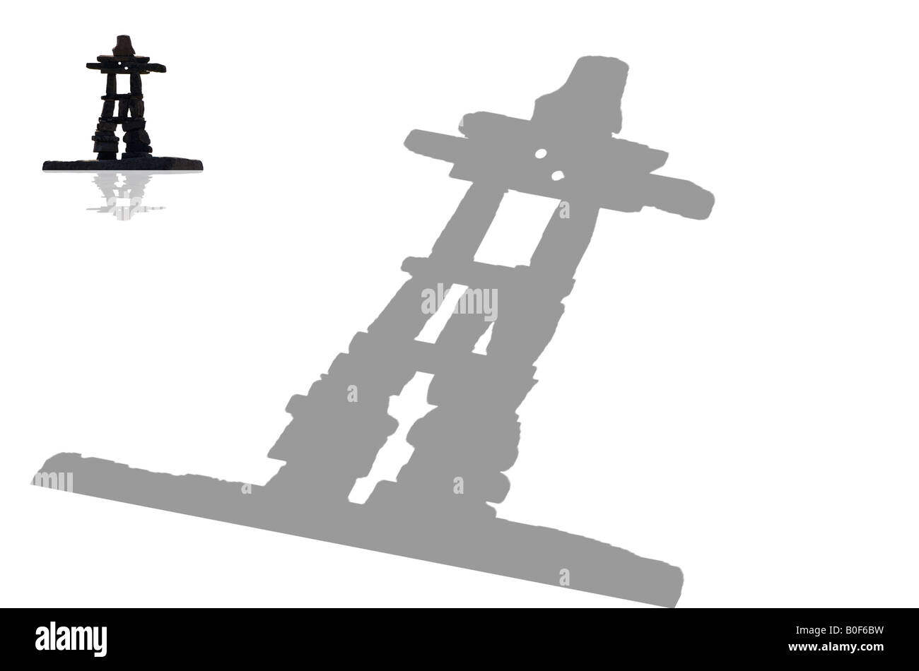 Inuit stone man inukshuk stone Black and White Stock Photos & Images ...