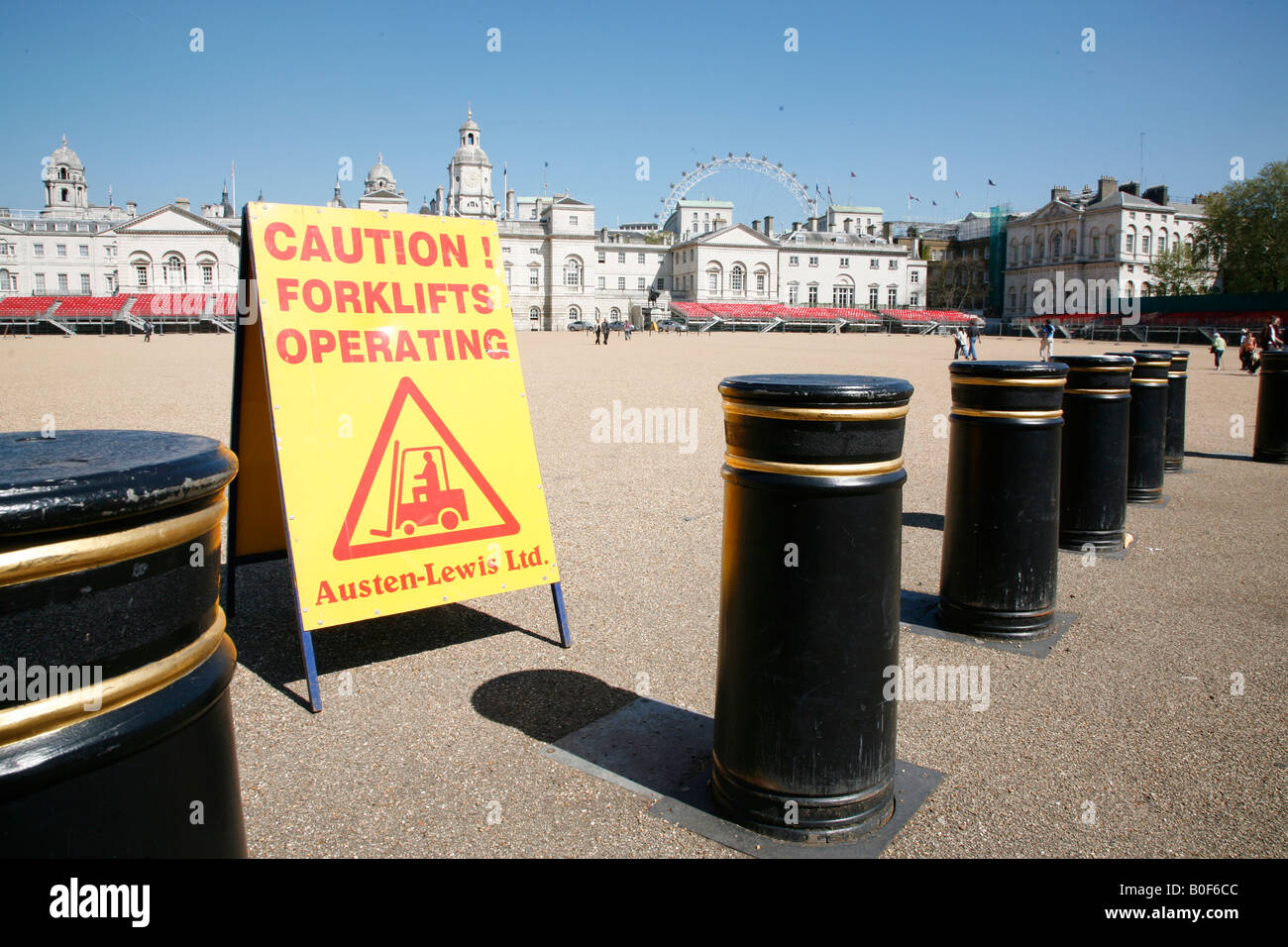 A warning sign is displayed at London's Whitehall Stock Photo - Alamy