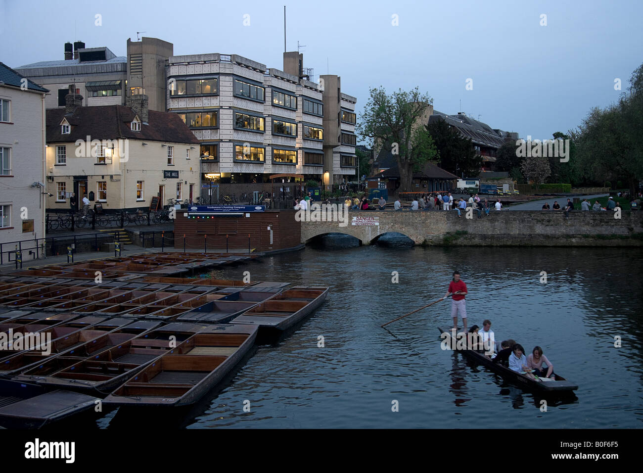 People eating and drinking by the cam. Cambridge Stock Photo - Alamy