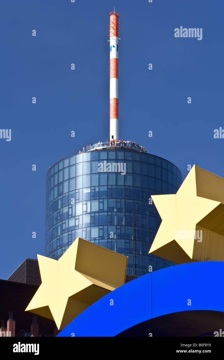 Main Tower with people on Viewing platform, Euro stars in foreground ...