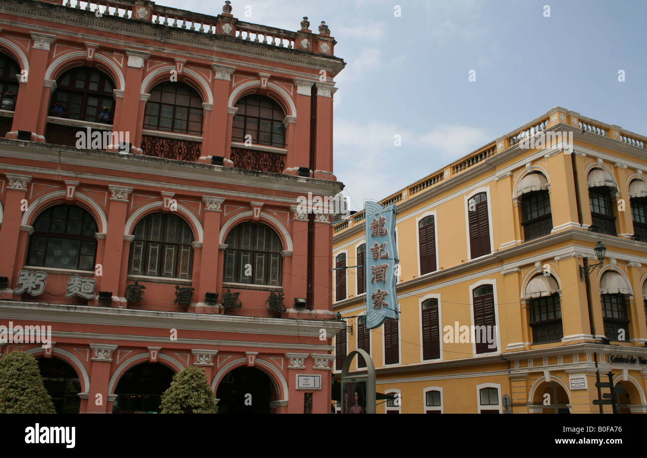 colonial architecture on senado square Macau April 2008 Stock Photo - Alamy