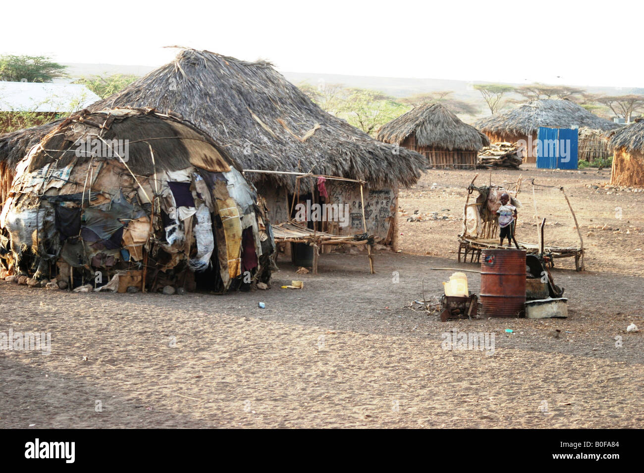 Africa Kenya Turkana tribe village October 2005 Stock Photo - Alamy