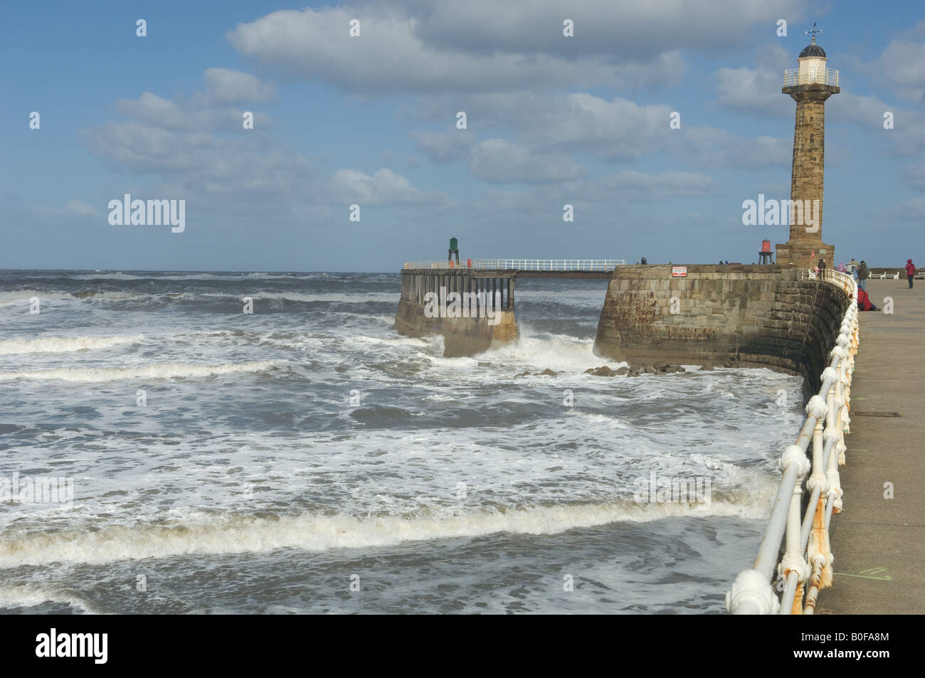 Whitby lighthouse storm hi-res stock photography and images - Alamy