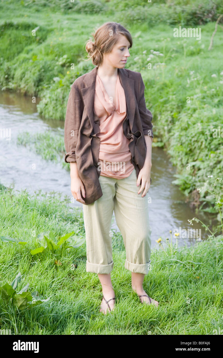 model posing in countryside Stock Photo - Alamy
