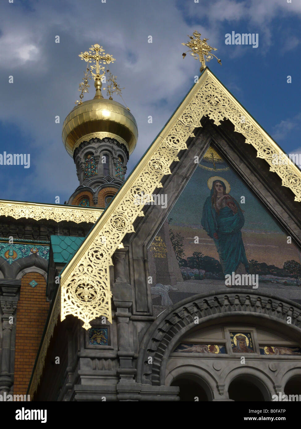Details of the Russian chapel at Mathildenhoehe, Darmstadt Stock Photo ...