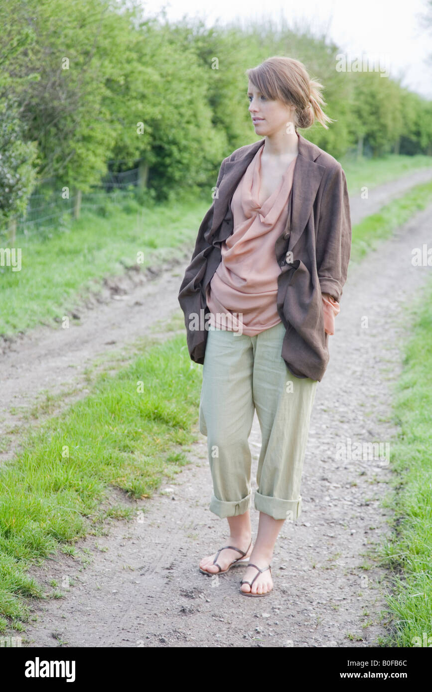 model posing in countryside Stock Photo - Alamy