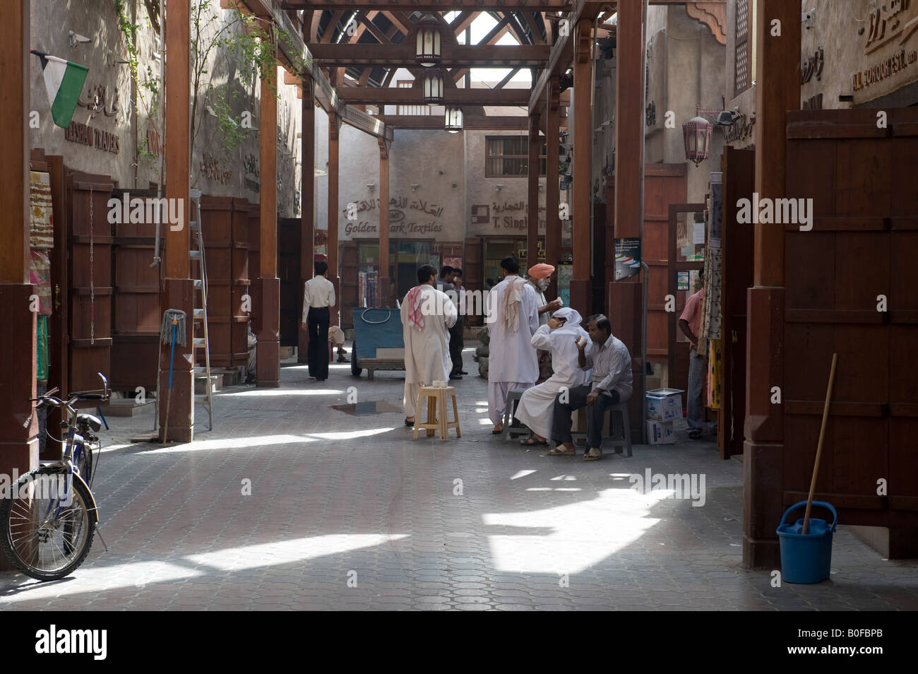Dubai, United Arab Emirates (UAE). The covered Cloth Souk (market) in ...