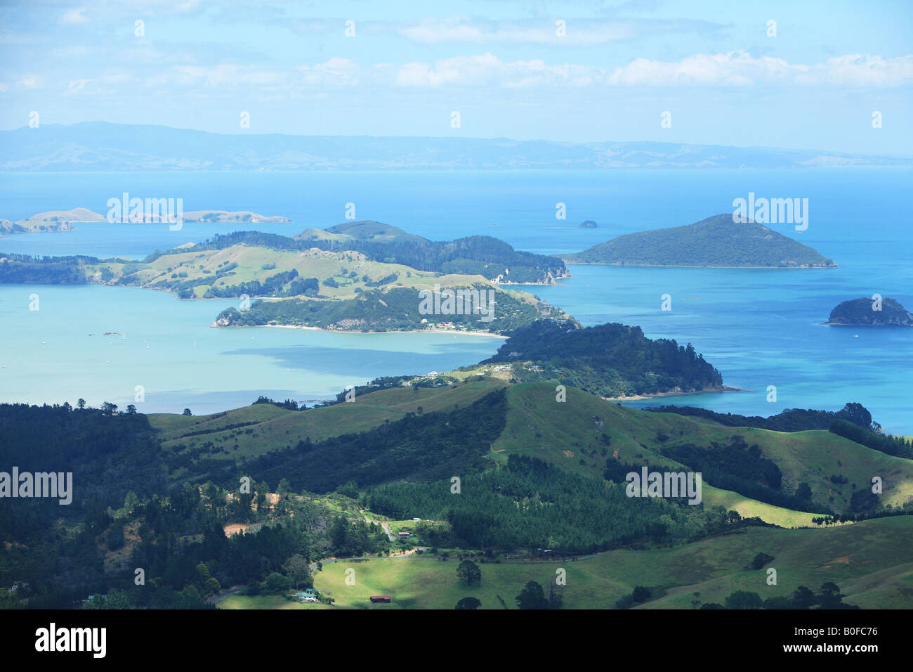 View from Tokatea or Lucas lookout point towards Coromandel bay North ...