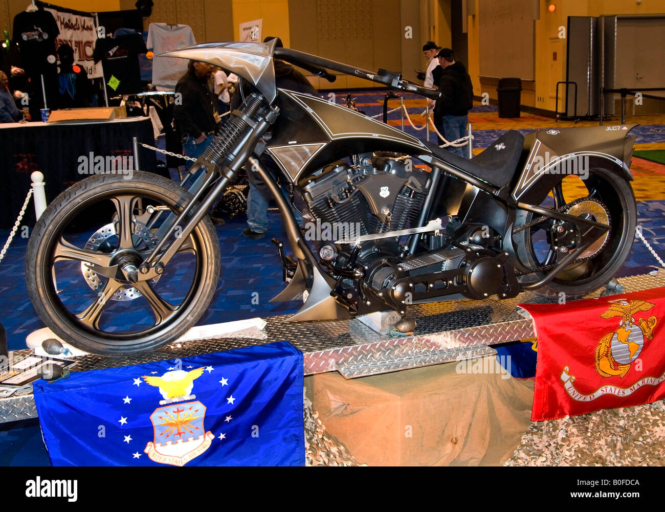 Custom "Stealth" Harley Davidson Motorcycle Stock Photo - Alamy