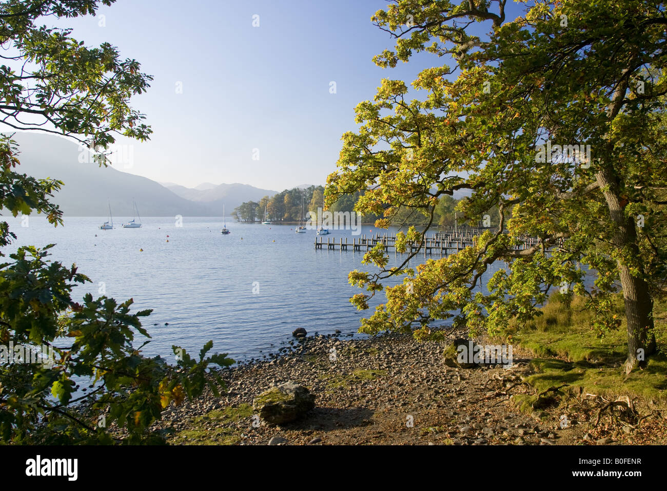 Shoreline of Lake Ullswater Lake District England United Kingdom Stock ...