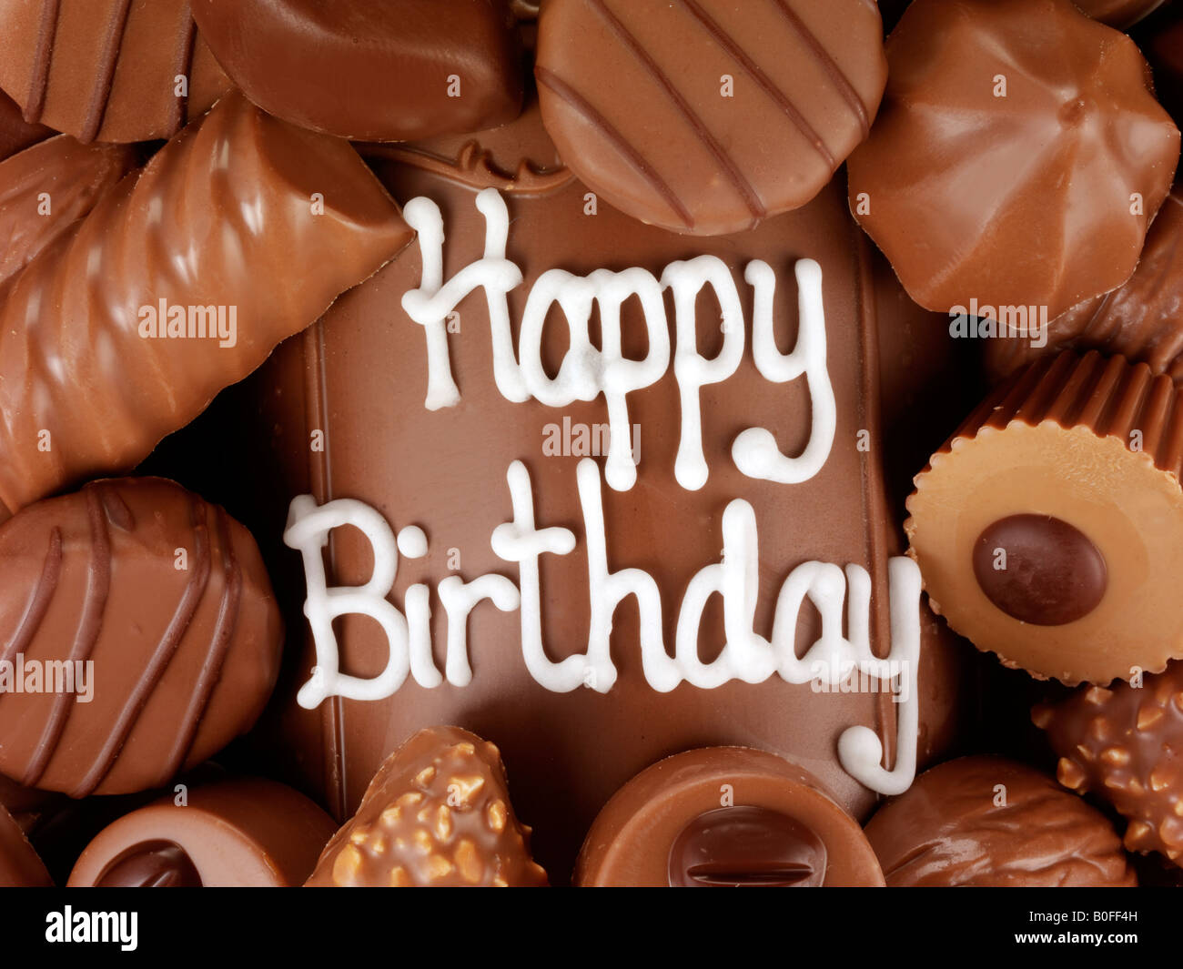 HAPPY BIRTHDAY CHOCOLATES Stock Photo - Alamy